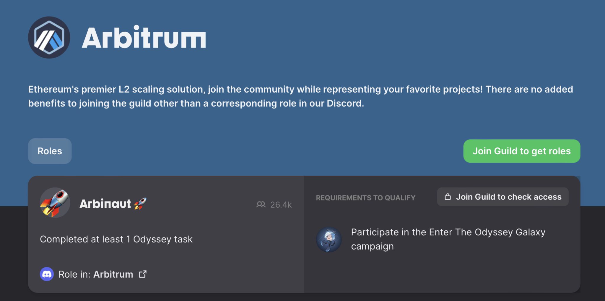 埋伏Arbitrum空投》十個Guild鏈上任務完整教學、Odyssey NFT將重啟？ | 動區動趨-最具影響力的區塊鏈新聞媒體