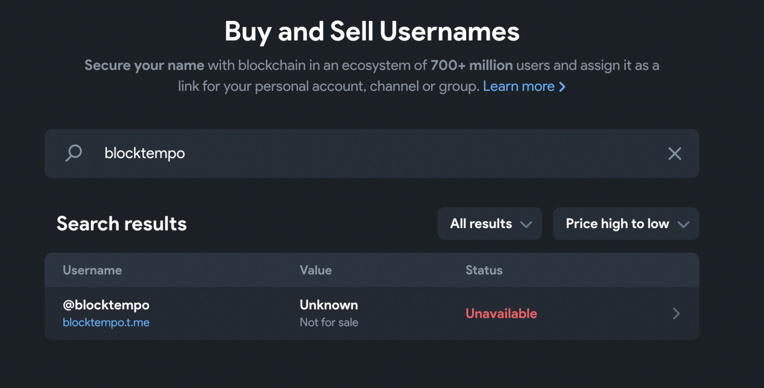 Telegram推出NFT拍賣場Fragment！首批Username開啟競拍、僅接受Ton支付 | 動區動趨-最具影響力的區塊鏈新聞媒體