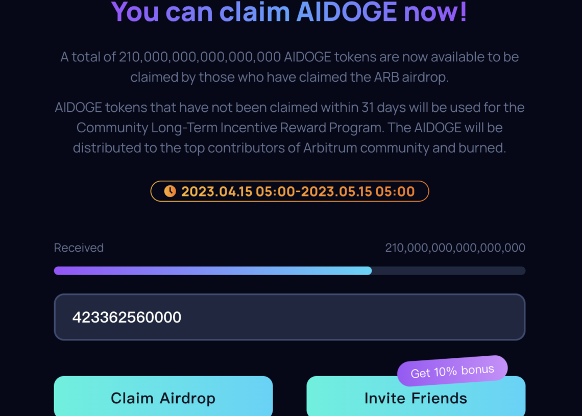 Arbitrum生態項目「AIDOGE」免費空投！5步驟教你申領、兌現.. | 動區動趨-最具影響力的區塊鏈新聞媒體