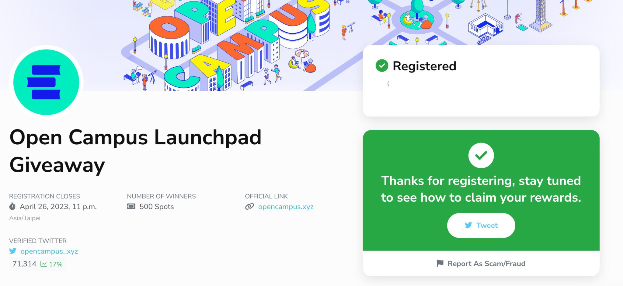 聚焦幣安IEO》Open Campus（EDU）Web3教育創作平台 ，三步驟完成NFT抽獎 | 動區動趨-最具影響力的區塊鏈新聞媒體