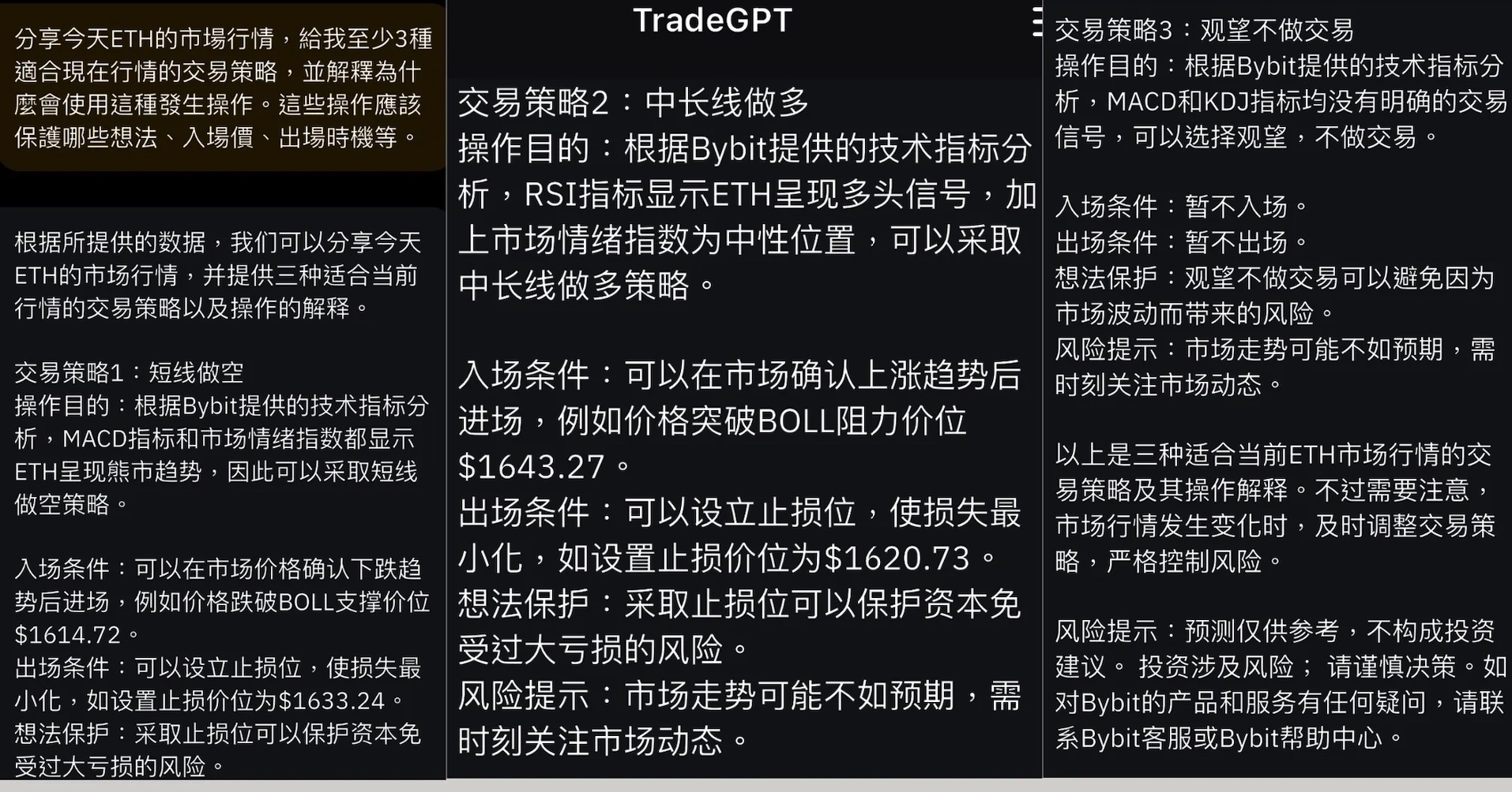 實測》Bybit推出交易問答機器人「TradeGPT」，AI能讓用戶成操盤大師？ | 動區動趨-最具影響力的區塊鏈新聞媒體