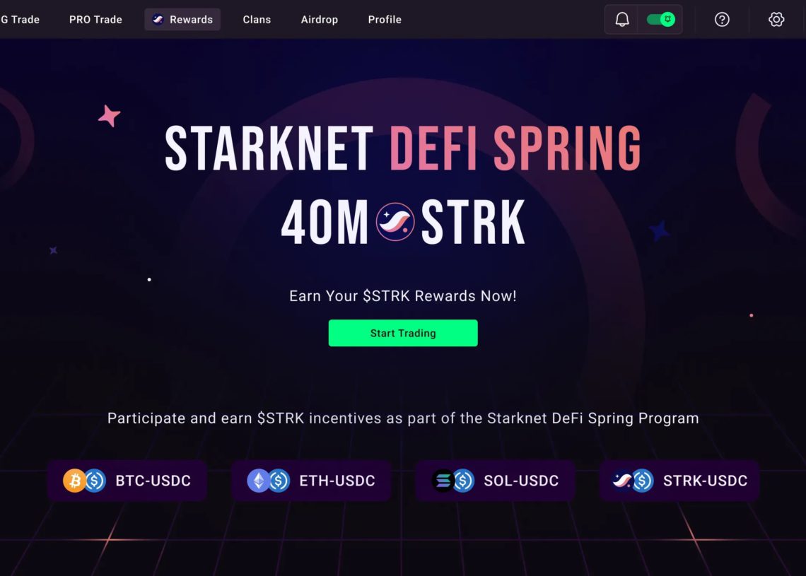 Starknet激勵計劃「DeFi Spring」：在ZKX交易賺取$STRK、$ZKX雙幣獎勵 | 動區動趨-最具影響力的區塊鏈新聞媒體