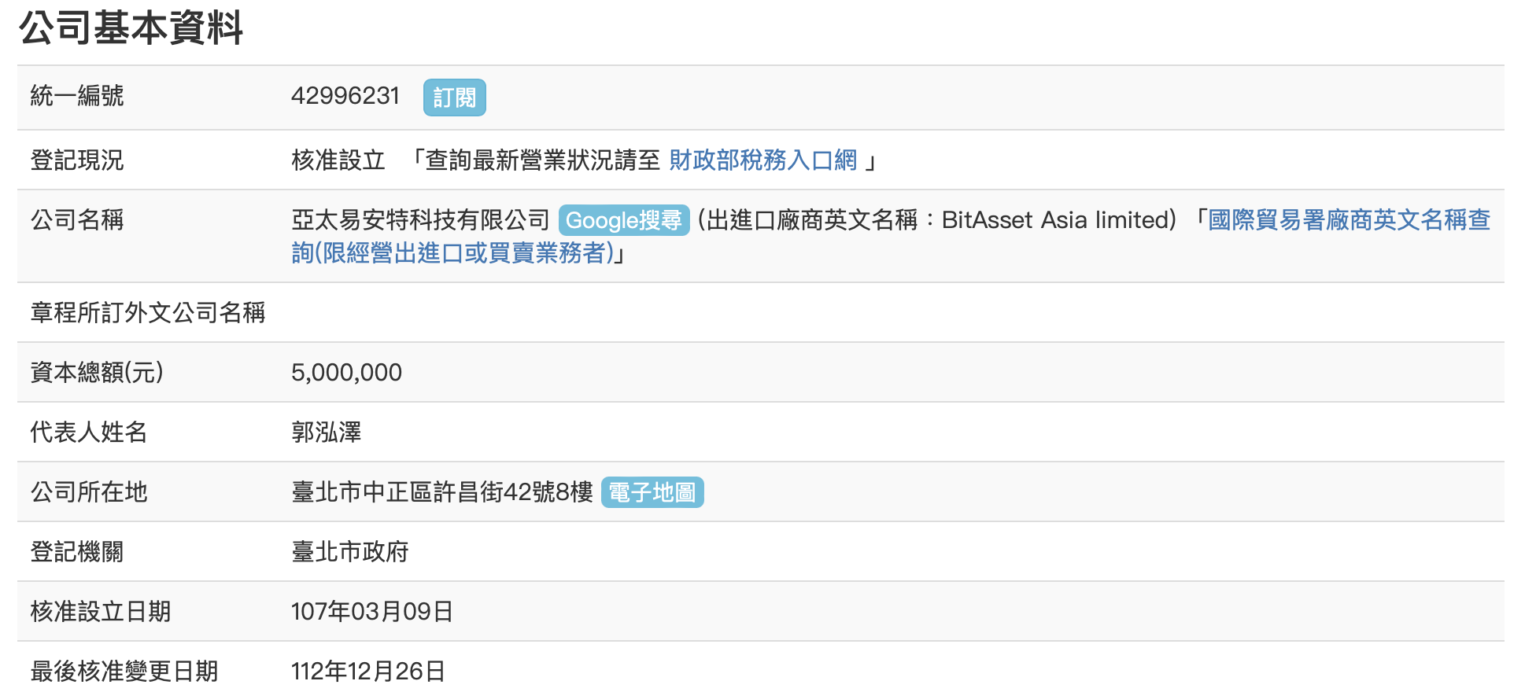 BitAsset回應陸資風波「現任負責人獨資經營」，台灣VASP公會聲明：與主管機會密切溝通 | 動區動趨-最具影響力的區塊鏈新聞媒體
