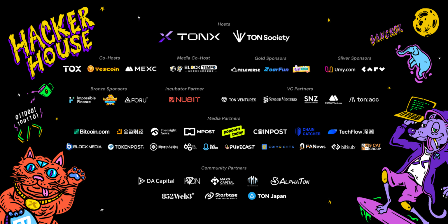 TONX與TON Society主辦《TON Hacker House Bangkok》重磅登陸泰國Devcon | 動區動趨-最具影響力的區 ...
