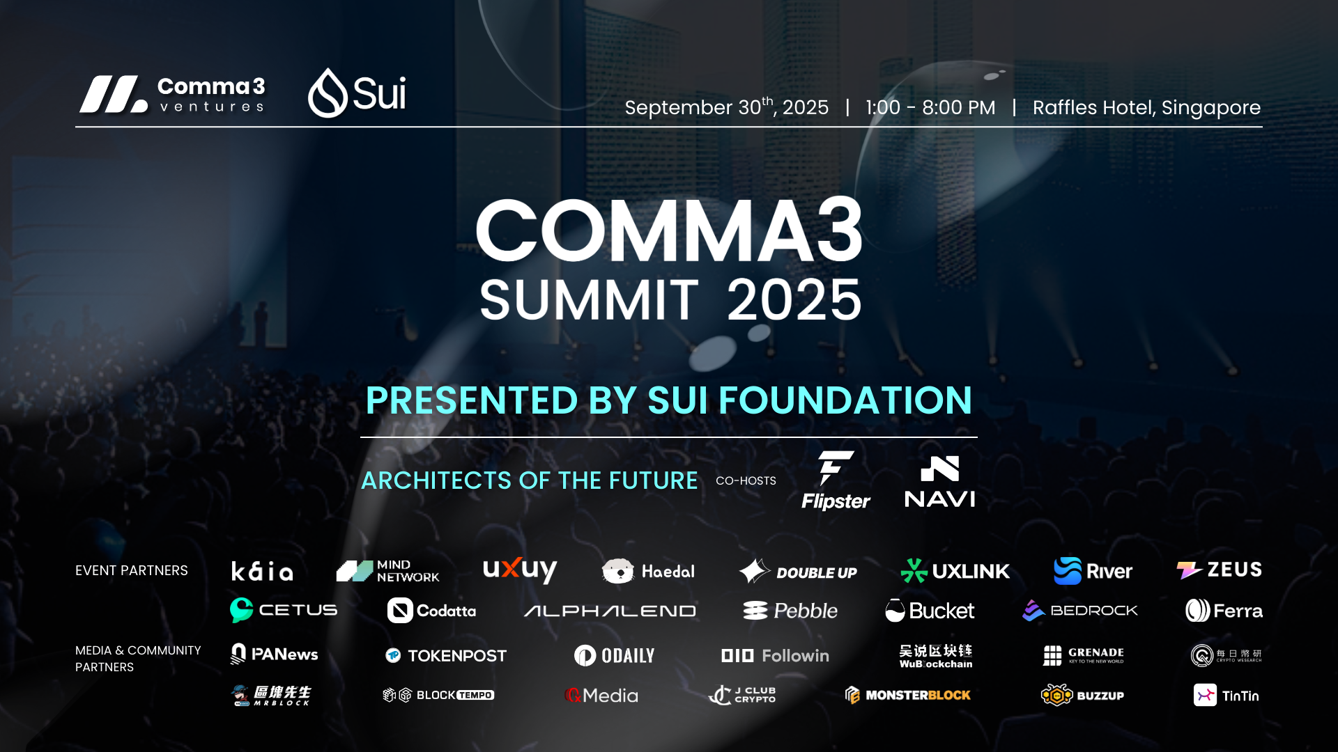 Comma3 Summit 2025 將於 TOKEN2049 新加坡期間舉辦，主題為《未來架構師》年度峰會 | 動區動趨-最具影響力的區塊鏈新聞媒體
