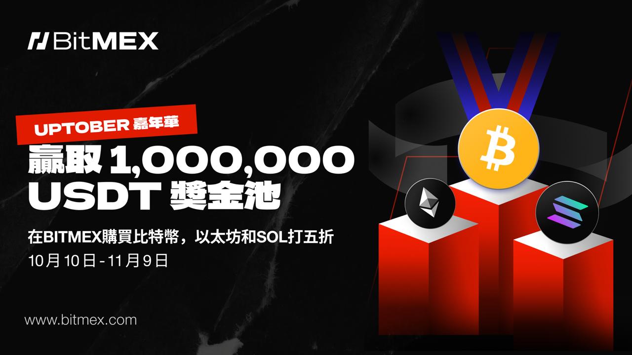 BitMEX 推出「Uptober 嘉年華」，號招參加者瓜分 1,000,000 美元獎池 | 動區動趨-最具影響力的區塊鏈新聞媒體